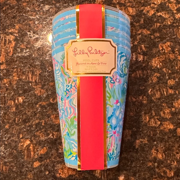 Lilly Pulitzer | Dining | Lilly Pulitzer Pools Cups With Fish Print Nwt ...